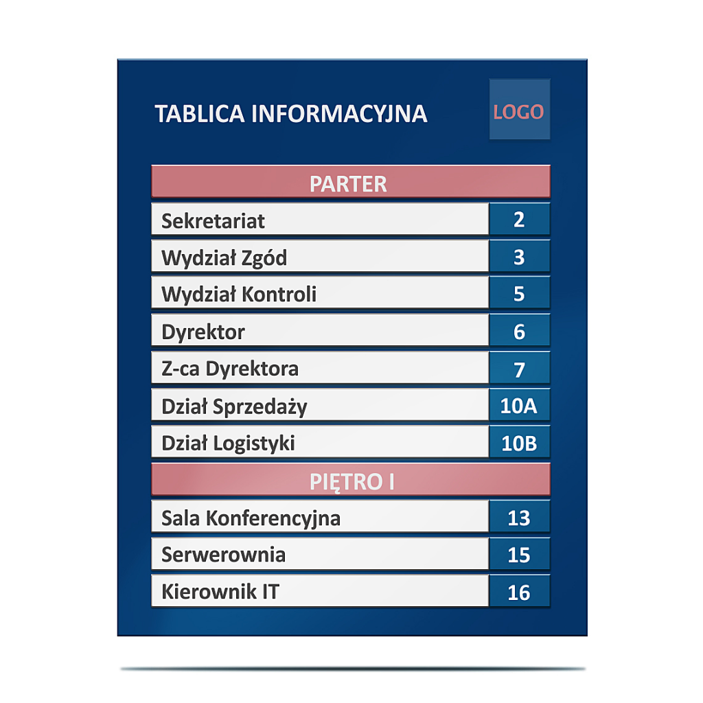 Tablica do holu - Informacyjna przy wejściu - Tabliczki24 - Sklep z ...